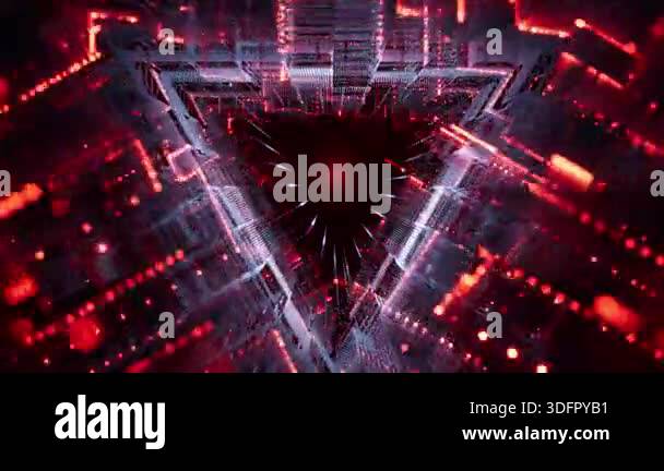 futuristic digital tunnel with dots motion background loop animated ...