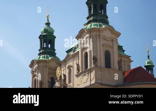 Saint Nicholas Church under blue sky in Prague Stock Video Footage - Alamy
