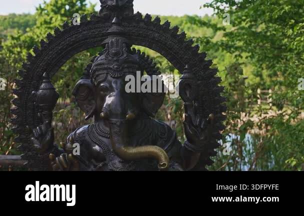 Prague, Czech Republic - 10.05.2025: A bronze statue of the Hindu deity ...