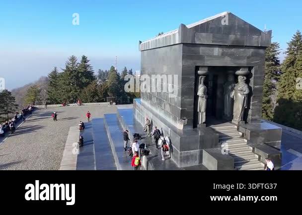 Mount Avala, Belgrade, Serbia December 20, 2025: Aerial drone footage ...