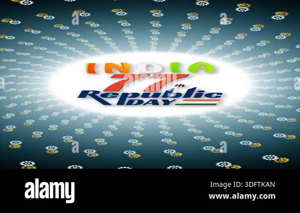 India 77th Republic Day Glowing Vertical Animation with Tricolor ...