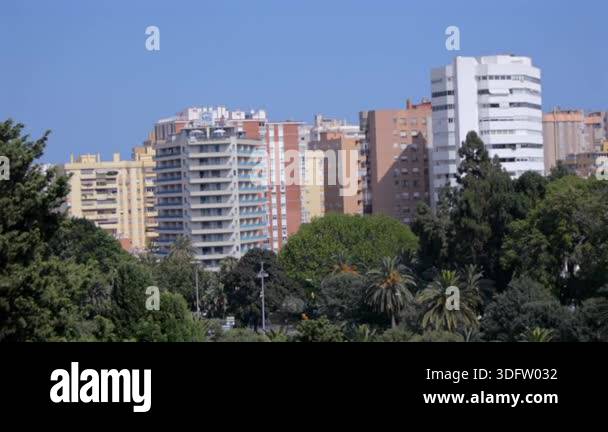 barcelona, spain - september 1 1, 2 0 1 8 : view of barcelona city from ...