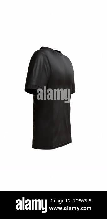Black t-shirt rotating - isolated on white background - 3d animation ...