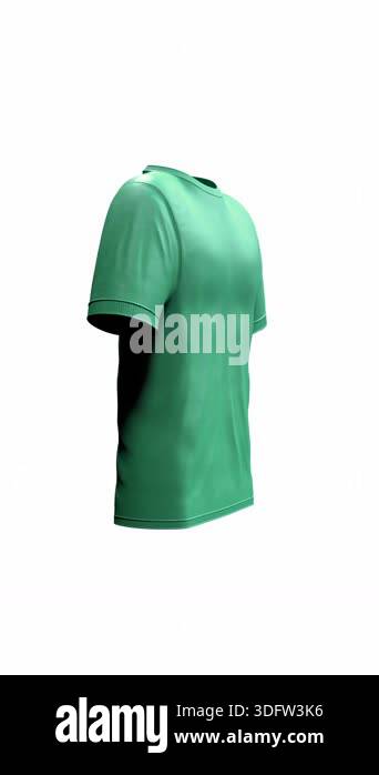Light green t-shirt rotating - isolated on white background - 3d ...