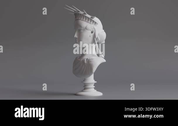 Rotating Statue of Liberty sculpture - 3D 4k animation (3840 x 2160px ...