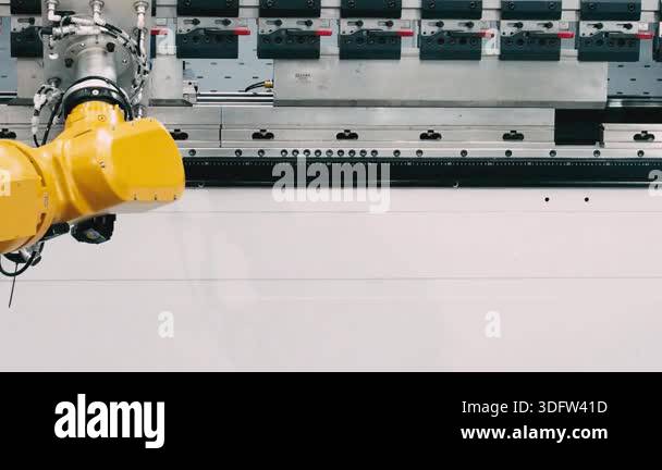 Demo of Industrial robotic arm with vacuum gripper operating on ...