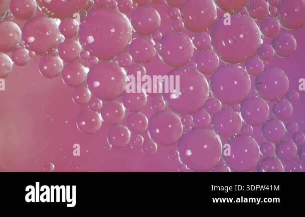 Water oil bubbles. Abstract macro footage of floating liquid bubbles ...