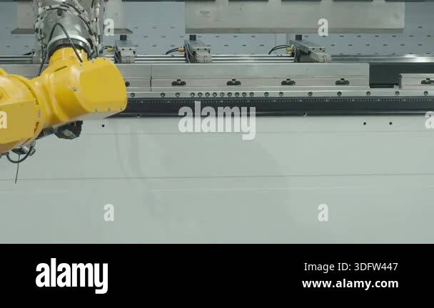 Demo of Industrial robotic arm with vacuum gripper operating on ...