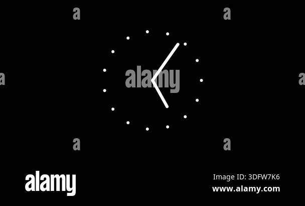 Time Lapse 2D Clock Animated. First Spinning Clocks Hand. Clock ...