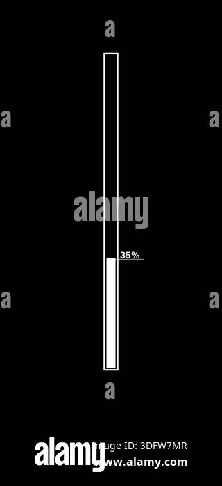 Loading bar animation counting from 0 to 100 percent. Bottom to top ...