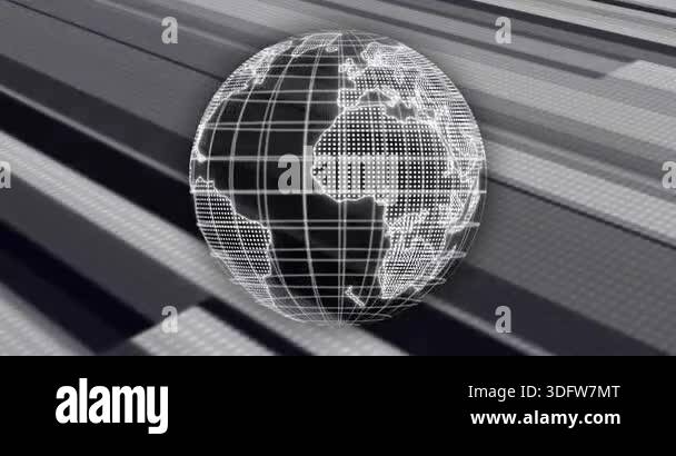 Digital Particles Earth Animation Motion Background. Digital earth ...