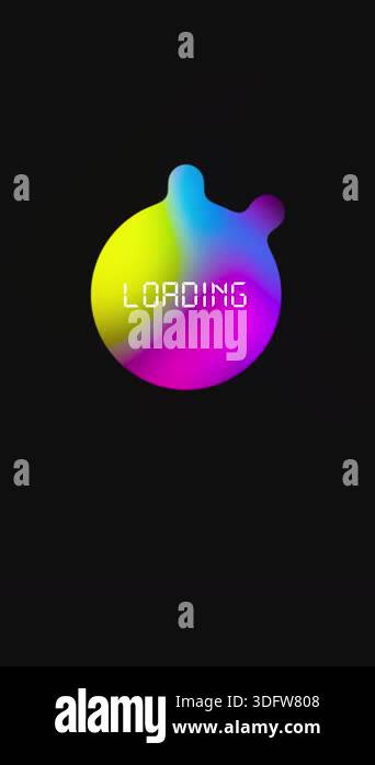 Liquid gradient blob loading animation on black background video ...