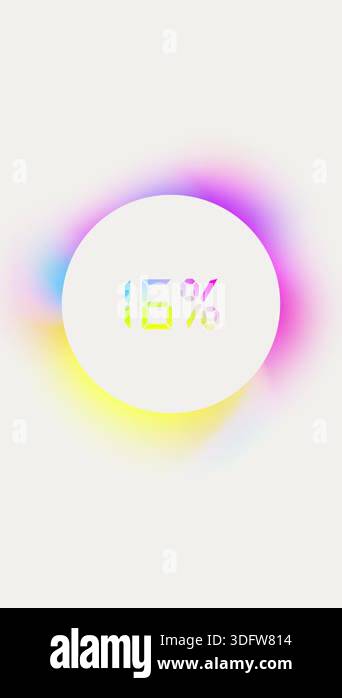 Video of circular gradient progress indicator showing percentage on ...