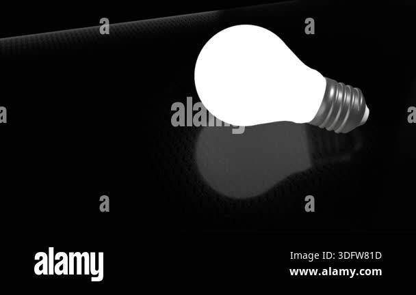 3D Light Bulb Reflecting on a Glossy Background Stock Video Footage - Alamy