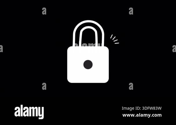 Security Lock Unlocking Animation on a Transparent Background Stock ...