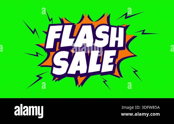 Comic style Flash Sale animation banner featuring a bold orange ...