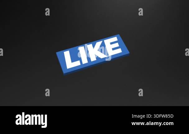 Like Share and Follow 3D Button Rotating on a Dark Background Stock ...