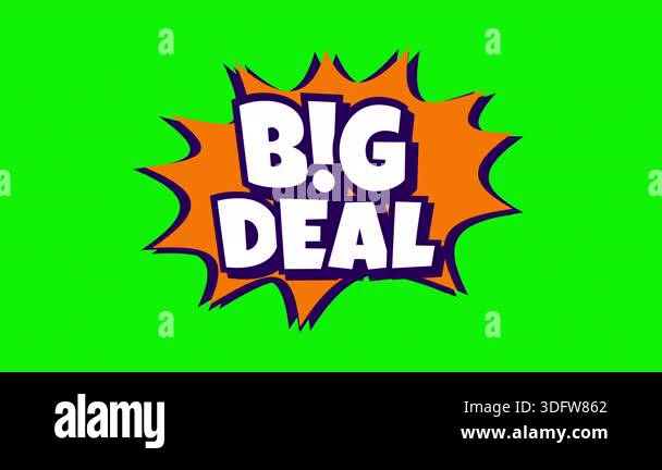 Big Deal Animation Comic Style Burst Banner With Bold Orange Explosion ...