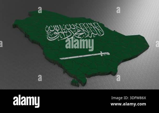 3D map of Saudi Arabia. Saudi Arabia map 3d. Map 3D rendering Stock ...
