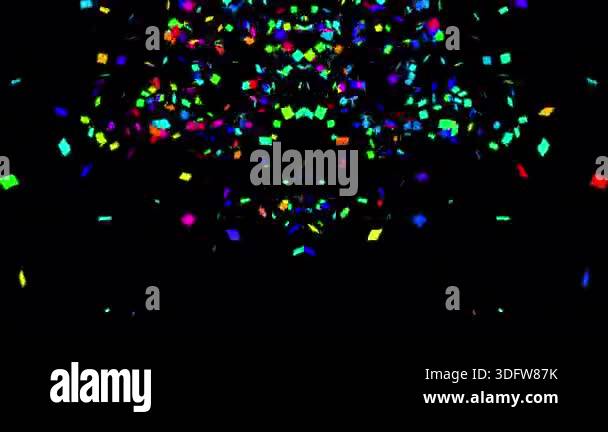 Colorful confetti exploding from left and right on a transparent ...