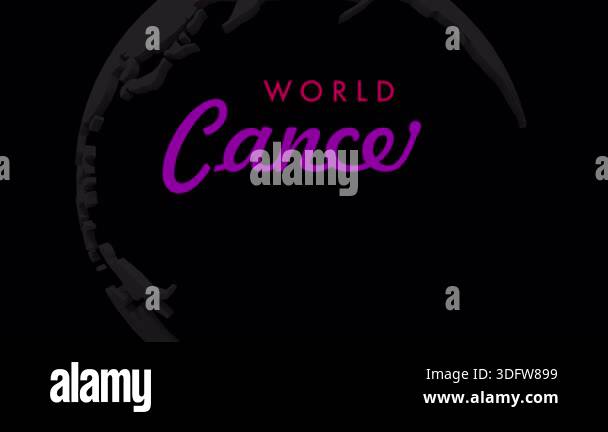World Cancer Day animation featuring a cancer awareness ribbon with a ...