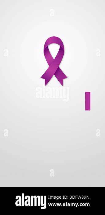 Animated World Cancer Day text with cancer ribbon symbol, representing ...