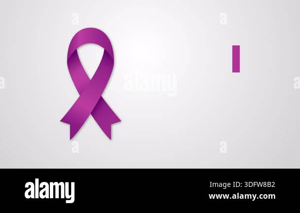 Animated World Cancer Day text with cancer ribbon symbol on green ...