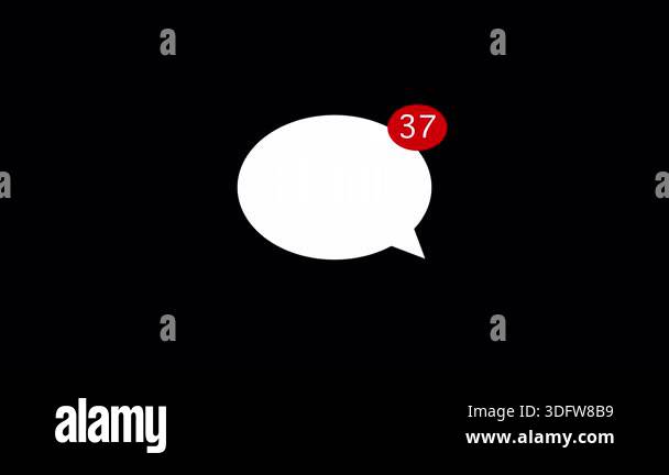 White comments icon with a red notification badge on an transparent ...