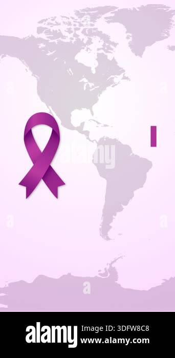 Animated World Cancer Day text with cancer ribbon symbol, highlighting ...