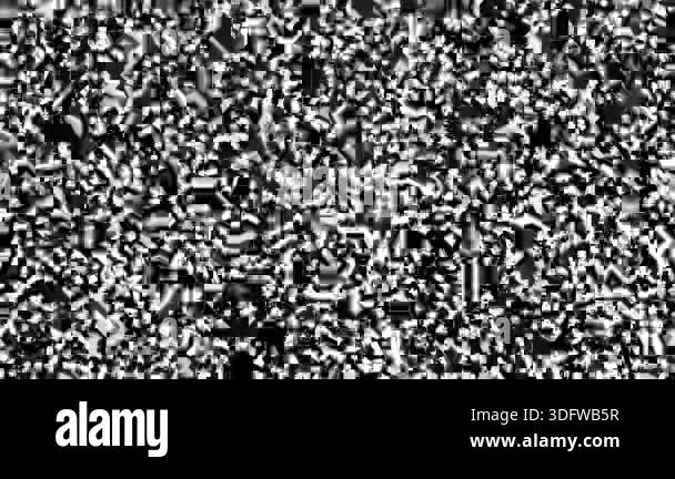 Noise screen with radio waves static lines and dots. Electromagnetic ...