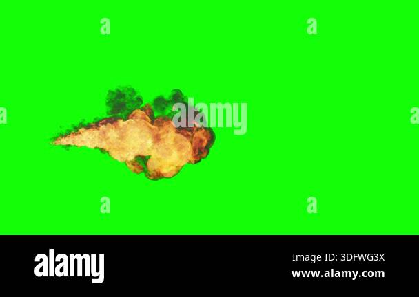Isolated Long Flame Thrower start from zero at left finish on right ...