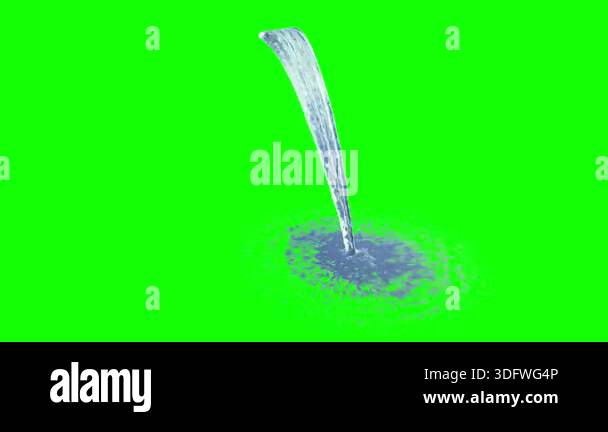 Isolated Thin Waterfall with a Medium flow on an uniform green ...