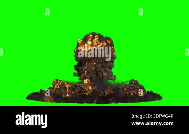 Isolated Huge Nuke Blast from the ground with high and large smoke ...