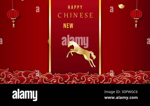 Happy Chinese New Year 2026 Motion Animation Background Stock Video ...