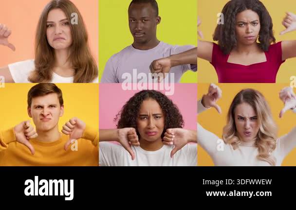 A vibrant collection features diverse individuals expressing emotions ...