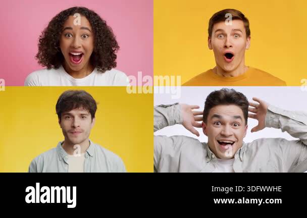 Four individuals with distinct backgrounds display a range of emotions ...