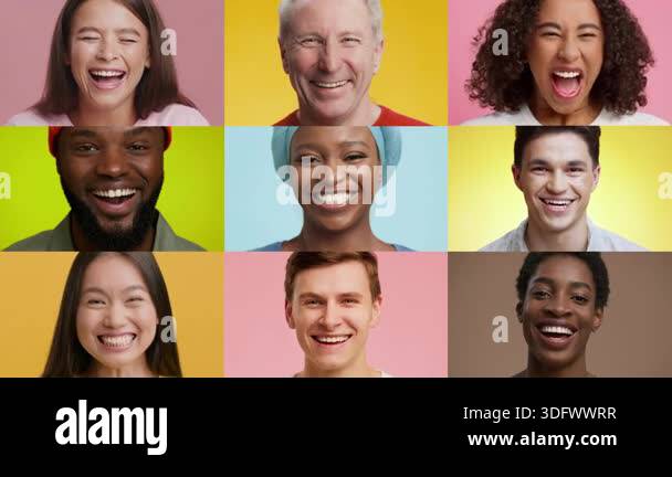 A collection of nine portraits featuring a diverse group of individuals ...