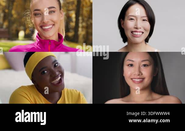 Four women showcase a range of emotions, each with unique facial ...