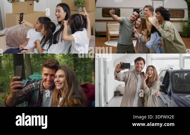 A lively collage showcases diverse groups of friends and families ...