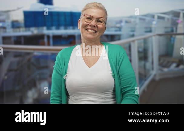 Woman wearing green cardigan and white vneck shirt holding a two finger ...