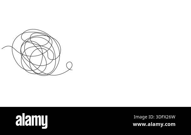 animated continuous line drawing of messy disorder to clarity, line art ...