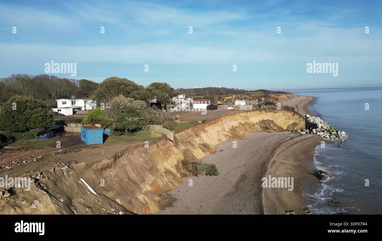 Aerial images show demolition of fourth clifftop home amid coastal ...
