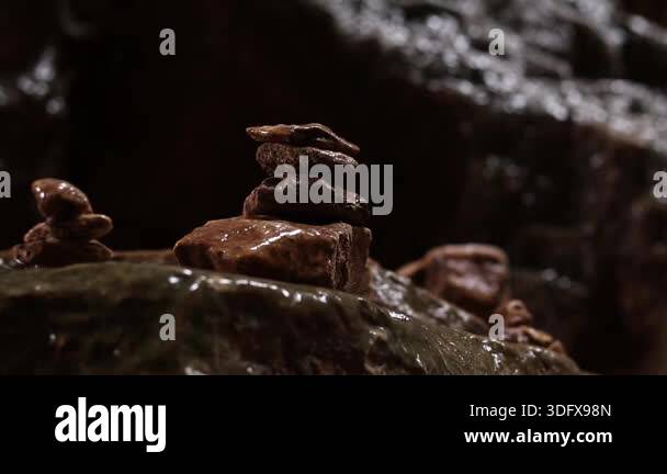 Prohodna Cave inside in winter. Details in the cave are covered with ...