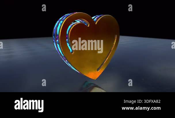 Heart love symbol 3d spectacular abstract concept animation Stock Video ...