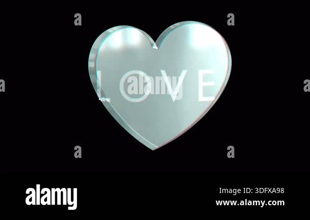 Heart love symbol 3d glass abstract concept looped and seamless ...