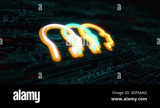 Artificial intelligence head ai colored symbol concept. Network, cyber ...