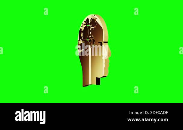 Artificial intelligence Ai head symbol isolated loop. Abstract 3d ...