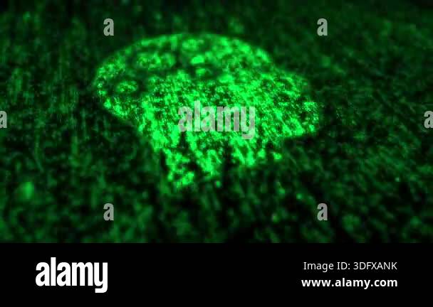 Artificial intelligence Ai head symbol matrix style. Abstract icon on ...