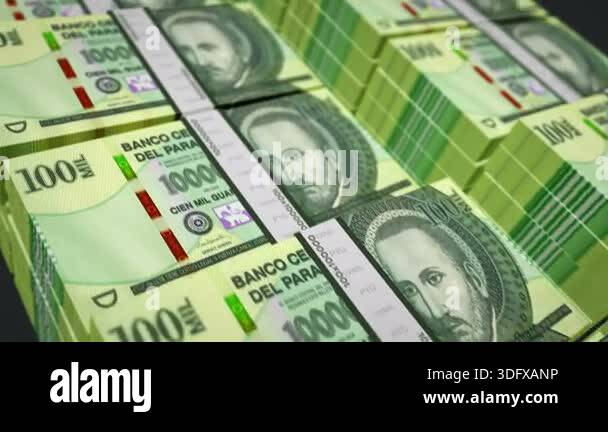 Paraguay guarani Paraguayan money pack loop 3d animation. Loopable ...