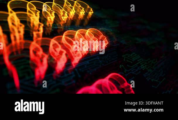 Artificial intelligence head ai hologram symbol appears on a electronic ...